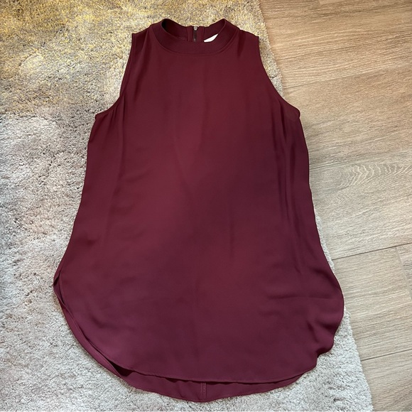 LOFT | Tops | Loft Maroonred Mock Neck Blouse | Poshmark